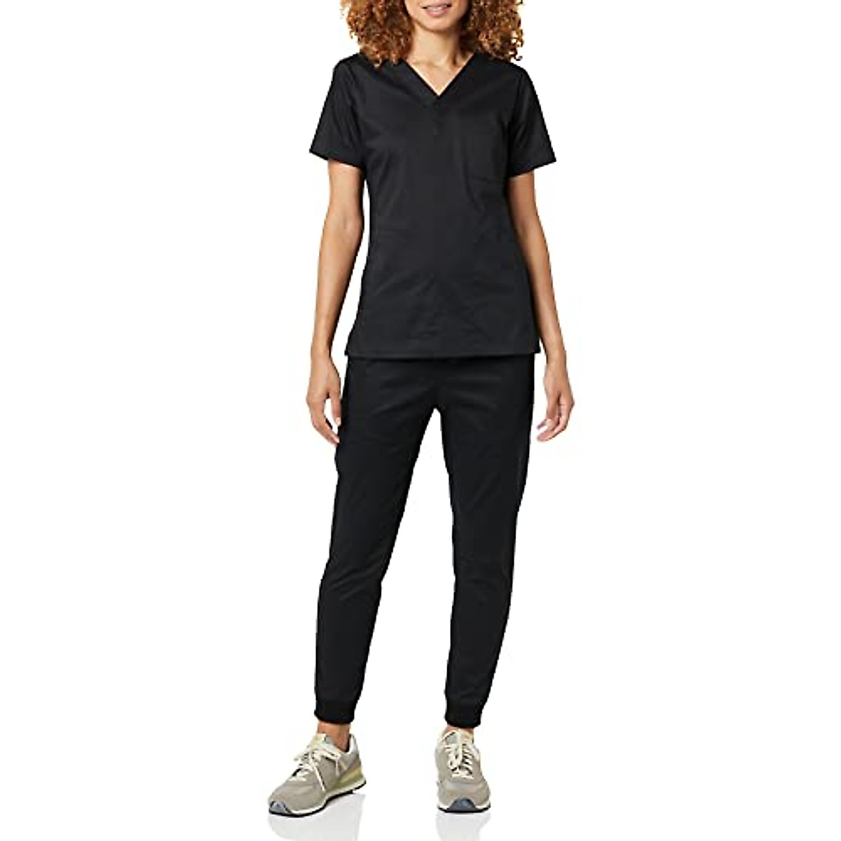 Amazon Essentials Women's Slim Fit Jogger Scrub Pant (Available in Plus Size), Black, Large