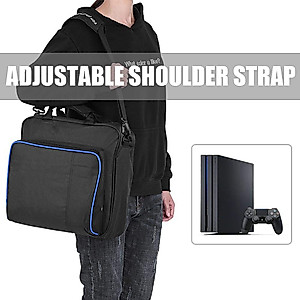 Carrying Case, Black Protective Shoulder Bag Pro Carrying Case Bag Travel Storage Handbag for Slim Game System Console and Accessories