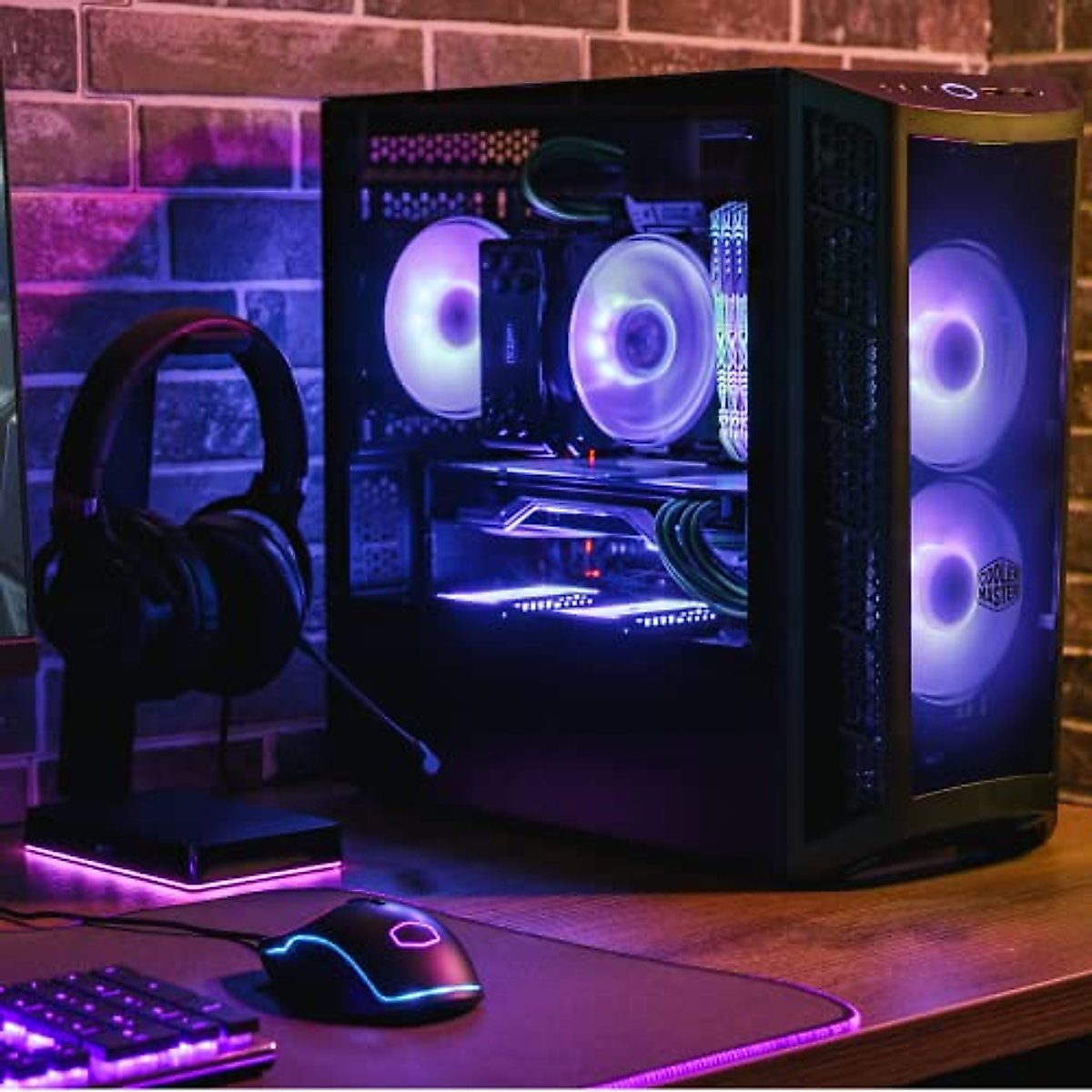 Cooler Master MasterBox MB320L ARGB Micro-ATX with Dual ARGB Fans, DarkMirror Front Panel, Mesh Front Intake Vents, Tempered Glass Side Panel & ARGB Lighting System