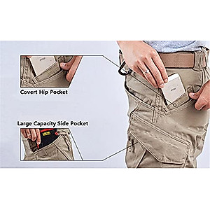 BUTERULES Tactical Pants Mens Multi Pockets Cargo Pants Military Combat Cotton Pant Dark Gray L(32)