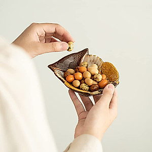 YINYUEDAO Snack Plate, Owl Shape, Ceramic Material, Used to Hold Snacks or Appetizers, Exquisite and Lovely Ceramic Ornaments, Holiday Theme, Gift Selection, Set of 4