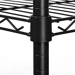 BATHWA Free Standing Closet Wire Shelving Clothing Rolling Rack Heavy Duty Garment Rack with Wheels and Side Hooks