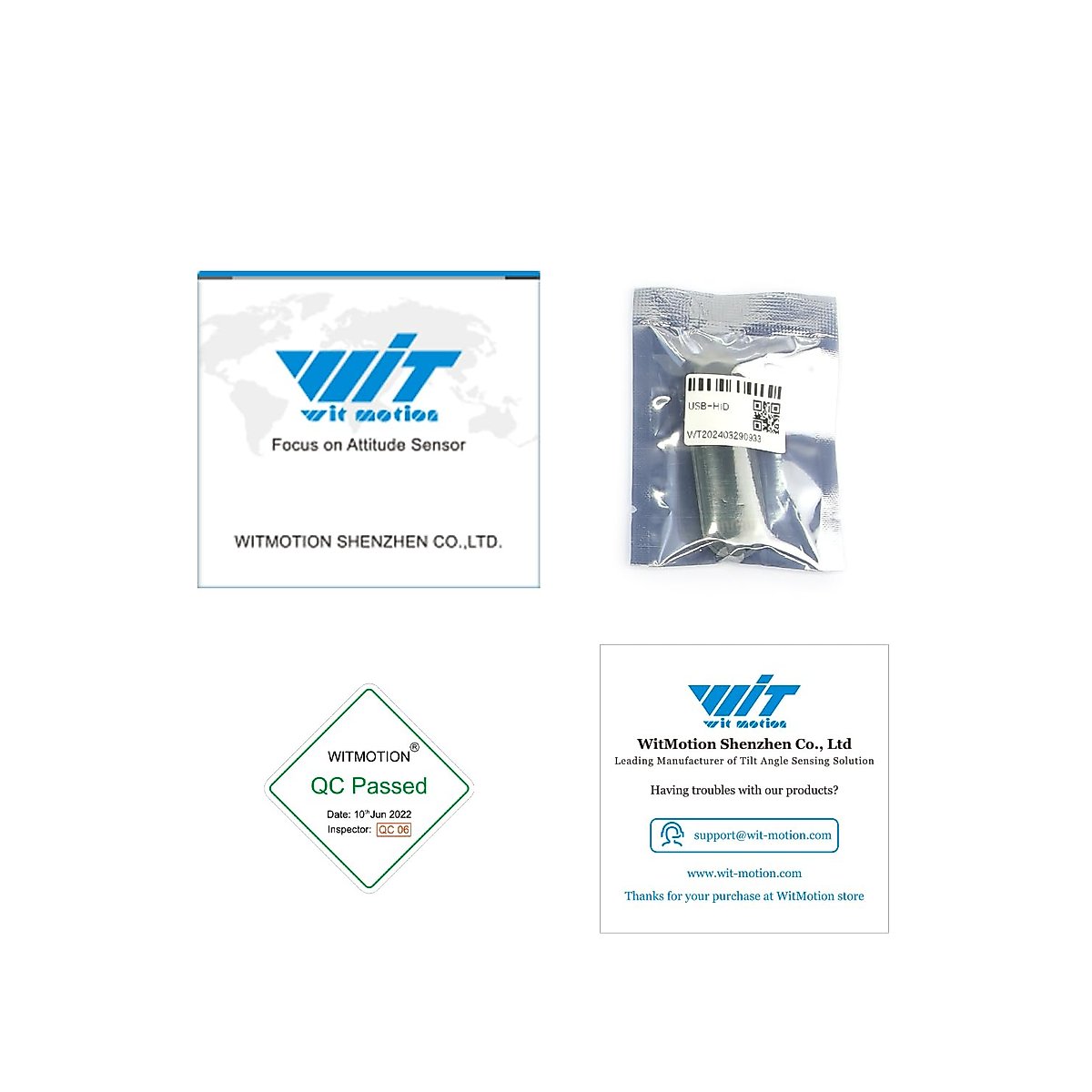 WitMotion USB-HID Wireless Bluetooth 2.0 Adapter, HID Tech, BT-02 Chip【CH340 Driver, Anti-Dust, Small-in-size, Plug & Play】Bluetooth Dongle for WITMOTION Bluetooth 2.0 Sensors (BWT61/BWT61CL/BWT901CL)