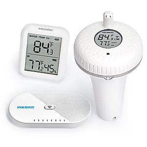 INKBIRD Wireless Pool Thermometer and WiFi Gateway Combo, with IBS-P01R Floating Thermometer for Swimming Pool, IBS-M1 WiFi Gateway Supports Wireless Thermometer Connection with Export Data
