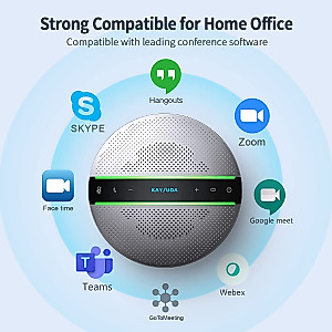 KAYSUDA Bluetooth Conference Speakerphone SP300KIT 2pk Bundle, up to 16 Attendees, 18H Call Time, 360°Voice Pick-up 2x6 AI Echo & Noise Canceling Microphones, Daisy Chain
