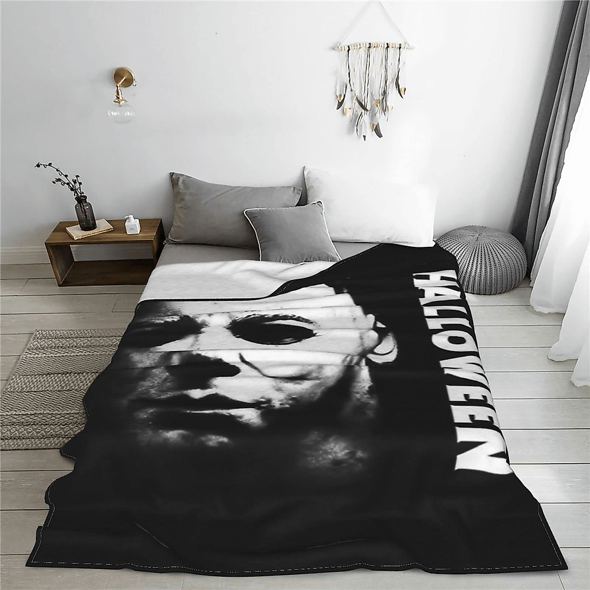 Horror Movie Blanket Halloween Ultra-Soft Flannel Throw Blanket for Sofa Bed Living Room for Boy Girl Adults 60"X50"