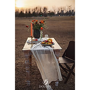 DOLOPL Beige Cheesecloth Table Runner 10FT Boho Gauze Table Runner 120inch Long Sheer Cheese Cloth Table Runner for Rustic Baby Shower Bridal Wedding Birthday Decorations