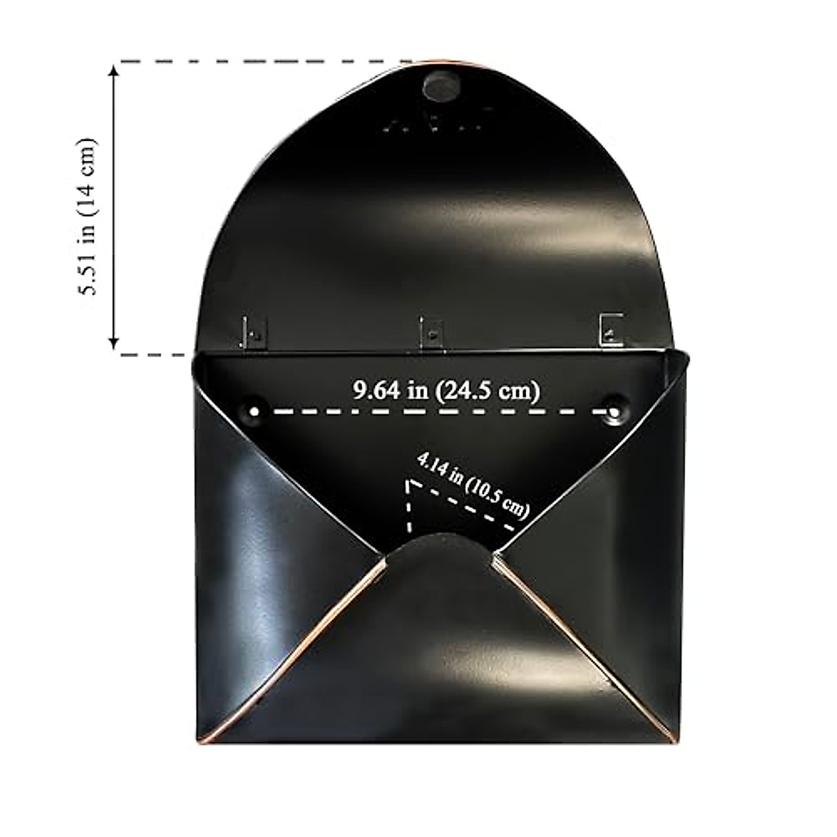 NACH Black Mailbox Wall Mount, 12.5 x 5 x 10 inch Wall Mount Mailboxes for Outside, Waterproof Mailboxes for Outside - Envelope Mailbox