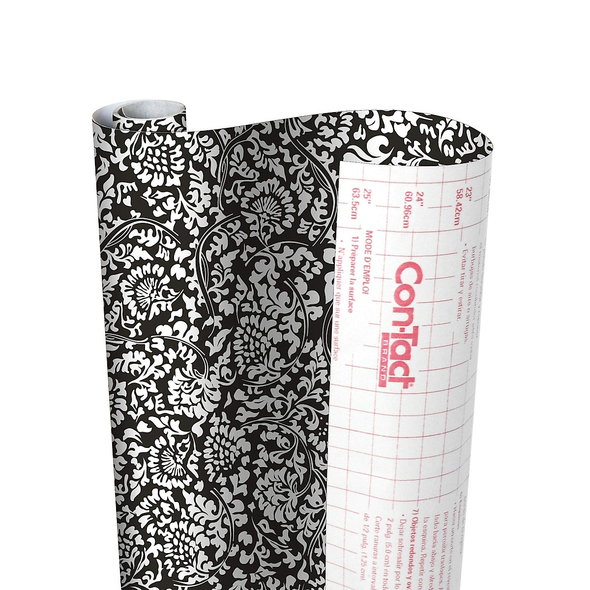 Con-Tact Brand Creative Covering Self-Adhesive Vinyl Drawer and Shelf Liner, 18" x 60', Mirabella Black & White