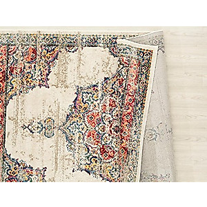 Luxe Weavers Oriental Beige 8x10 Area Rug, Non-Shedding Boho Chic Medallion Carpet