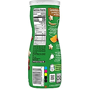 Gerber Organic for Baby Grain & Grow Puffs, Cranberry Orange, Puffed Grain Snack for Crawlers, Non-GMO & USDA Organic, 1.48-Ounce Canister (Pack of 3)