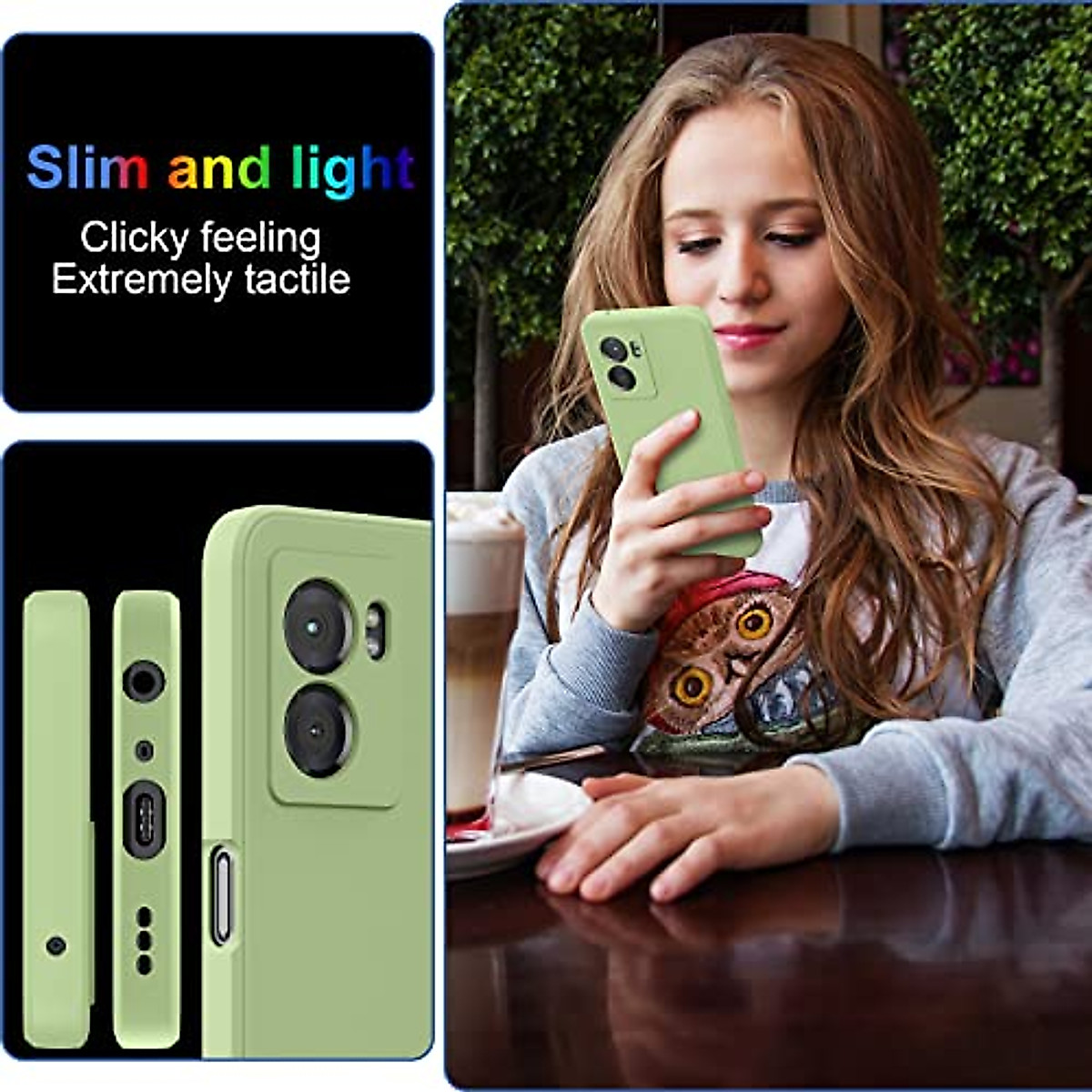 Foluu Silicone Case for OnePlus Nord N300, Liquid Gel Rubber Bumper Case with Soft Microfiber Lining Cushion Slim Hard Shell Shockproof Protective Cover for OnePlus Nord N300 5G 2022 (Green)