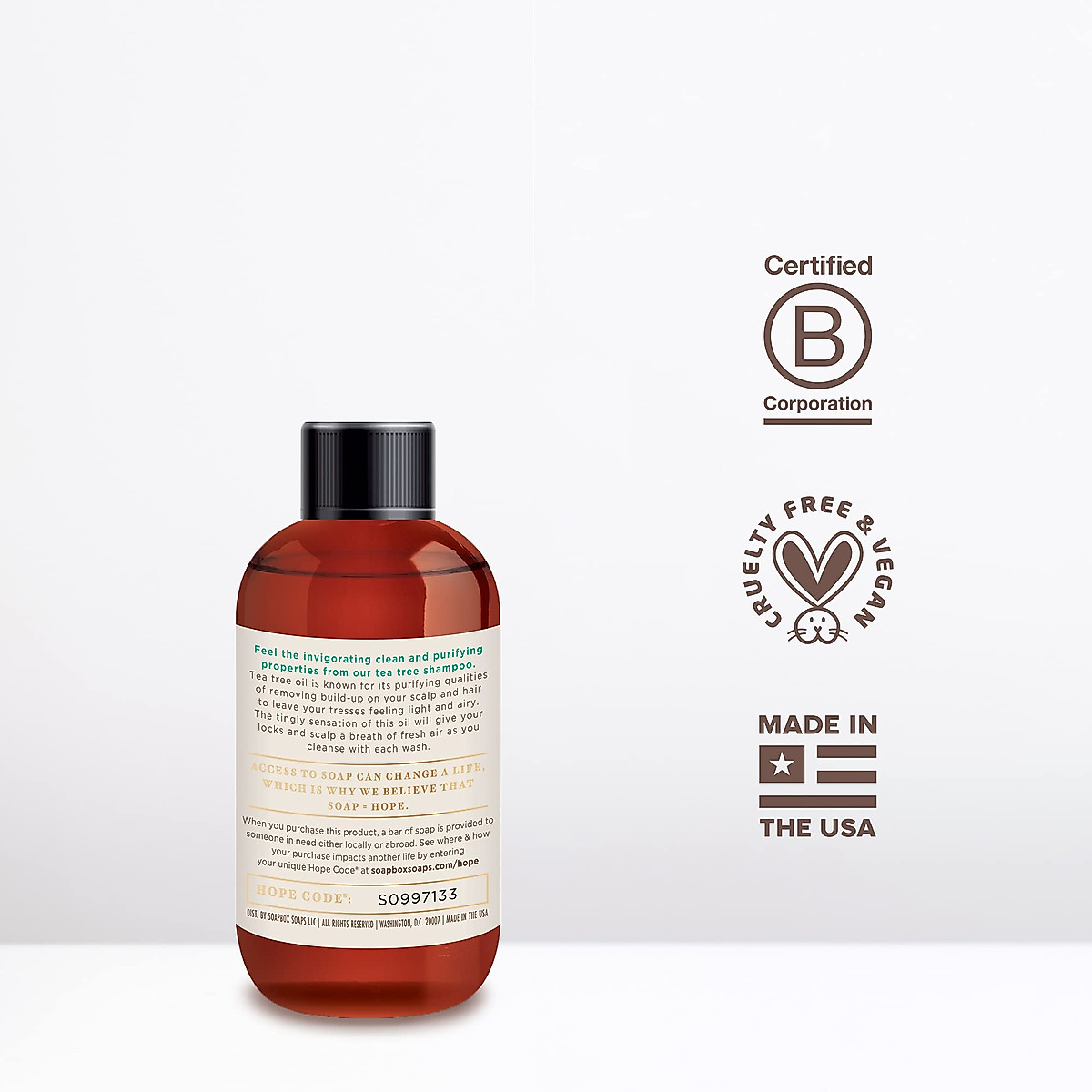 Soapbox Tea Tree Travel-Size Shampoo ? 3.3oz ? 6 Ct