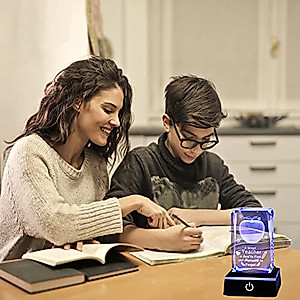 Teacher Appreciation Gifts for Women Men, 3D Crystal Engrave Apple with Base, Best Unique Christmas Retirement Thank You End of The Year Gifts for Teacher from Students