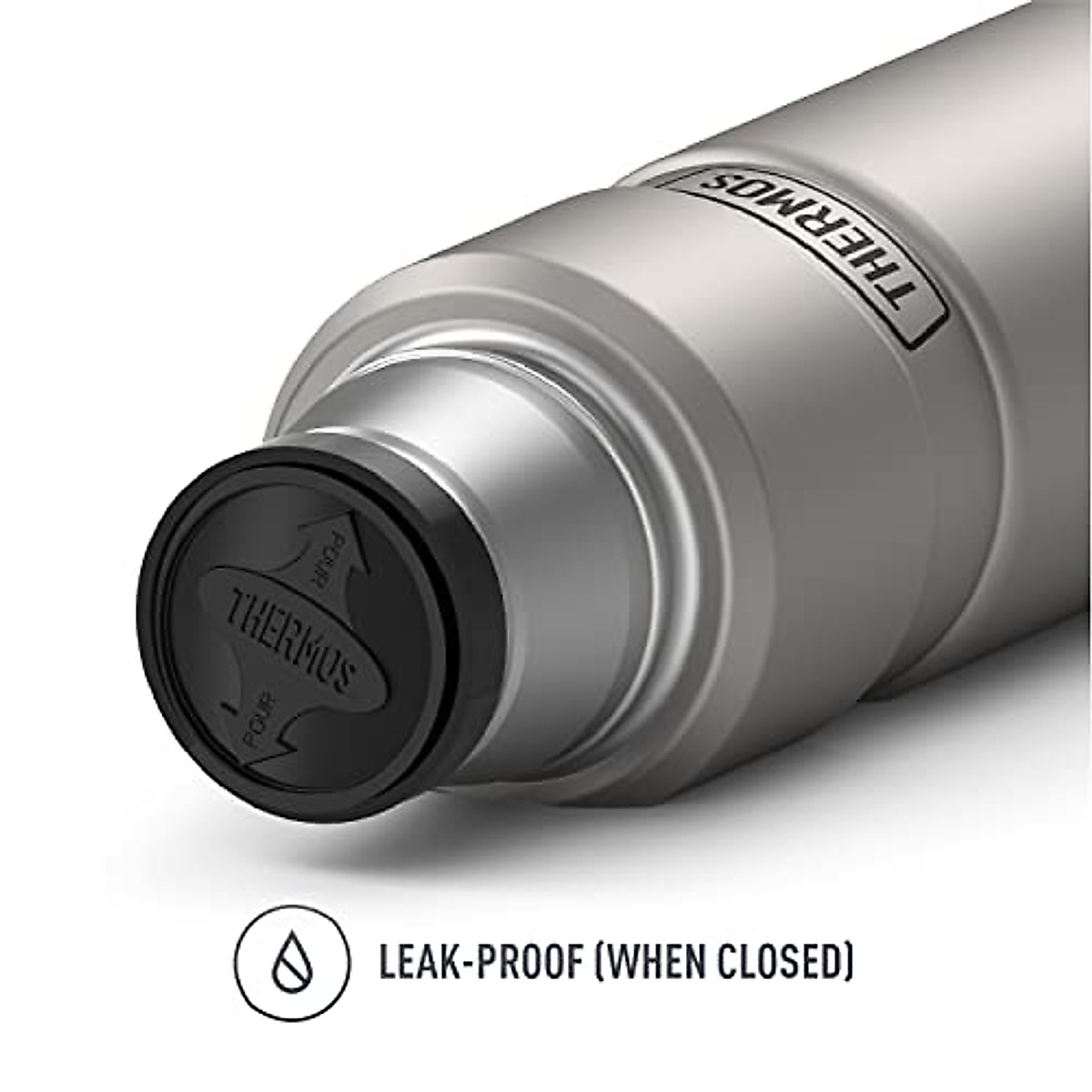 THERMOS Stainless King Vacuum-Insulated Compact Bottle, 16 Ounce, Matte Steel