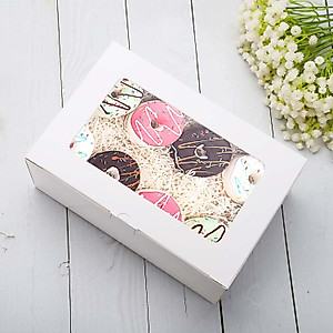 10-Set Cupcake Boxes with Inserts and Window Hold 6 Cupcakes,Cupcake Containers Bakery Cake Box,Pastry Carrier For Donut Cookie Treat Muffin Chocolate Bombs,9.4x6.3x3.9 In
