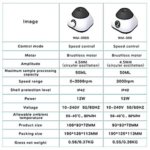 LAB FISH Mini Vortex Mixer with Touch Function Speed 3000 RPM Scientific Lab Vortex Shaker Mixing for Test Tubes,Acrylic Paints,Gel Polish,Nail Polish and Eyelash Adhesives,Mix Up to 50ML