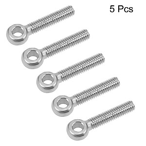 uxcell M6 x 30mm Machinery Shoulder Swing Lifting Eye Bolt 304 Stainless Steel Metric Thread 5pcs
