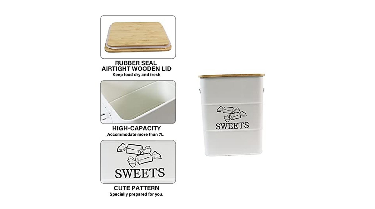 Gdfjiy White Candy Jar with Airtight Lid - Food Storage Canisters