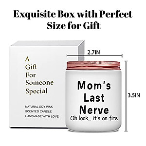 Gifts for Mom from Daughter Son, Funny Mothers Day Gift for Mom, Birthday Christmas Gifts for Best Mom Stepmom Mother in Law, Vanilla Scented Soy Candle, 7oz