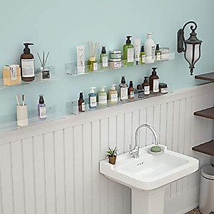 NIUBEE Kids Acrylic Floating Bookshelf 36 Inch,Clear Invisible Wall Bookshelves Ledge Book Shelf,50% Thicker with Free Screwdriver