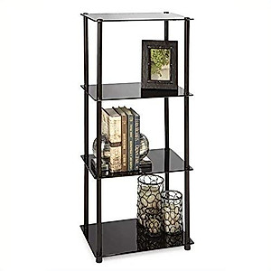 Convenience Concepts Designs2Go Classic Glass 4 Tier Tower, Black Glass