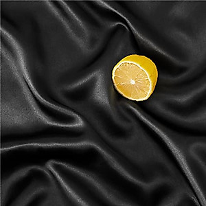 Bedsure Satin Pillowcase for Hair and Skin Queen - Black Silky Pillowcase 2 Pack 20x30 Inches - Satin Pillow Cases Set of 2 with Envelope Closure, Similar to Silk Pillow Cases, Gifts for Women Men