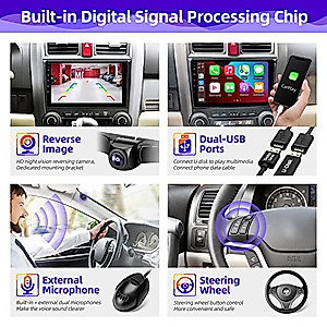 CGOGC Android 10 Car Radio Compatible with Android Auto Wireless Carplay for Honda CRV 2007 2008 2009 2010 2011 8core 1280X720 IPS Touch Screen Stereo Bluetooth GPS Navigation Media Player Head Unit