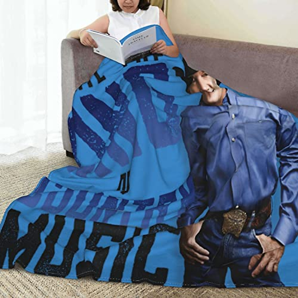 80"x60" Durable George or Strait Warm Flannel Blanket Soft Fleece Blanket Fleece Throw Quilt Summer Quilt