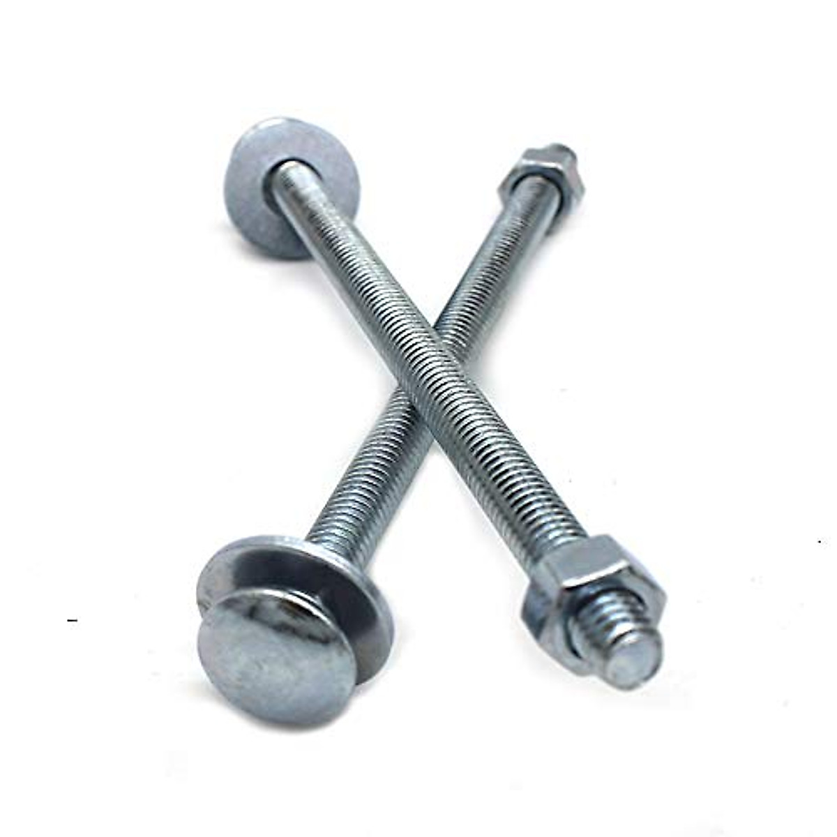 (4 pc) 3/8-16 x 6 Long Square-Neck Carriage Bolts Set w/Nuts & Washers,Zinc-Plated,Carbon Steel Grade 2,by Fullerkreg