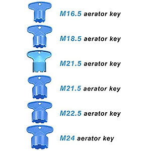 Hibbent 12 Pcs Faucet Aerator for Cache Aerators with 6 Pcs Cache Faucet Aerator Key Removal Wrench Tool, Cache Aerators Replacement Inserts for Sink M16.5 18.5 21.5 24 mm Tap Aerators Flow Restrictor