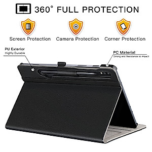 ZtotopCases for Samsung Galaxy Tab S10 Ultra 2024/S9 Ultra 2023/S8 Ultra 2022 Case,14.6" Premium PU Leather Cover with S Pen Holder,Pocket/Multi-Angles for Tablet S10 /S9/S8 Ultra Tablet, Black
