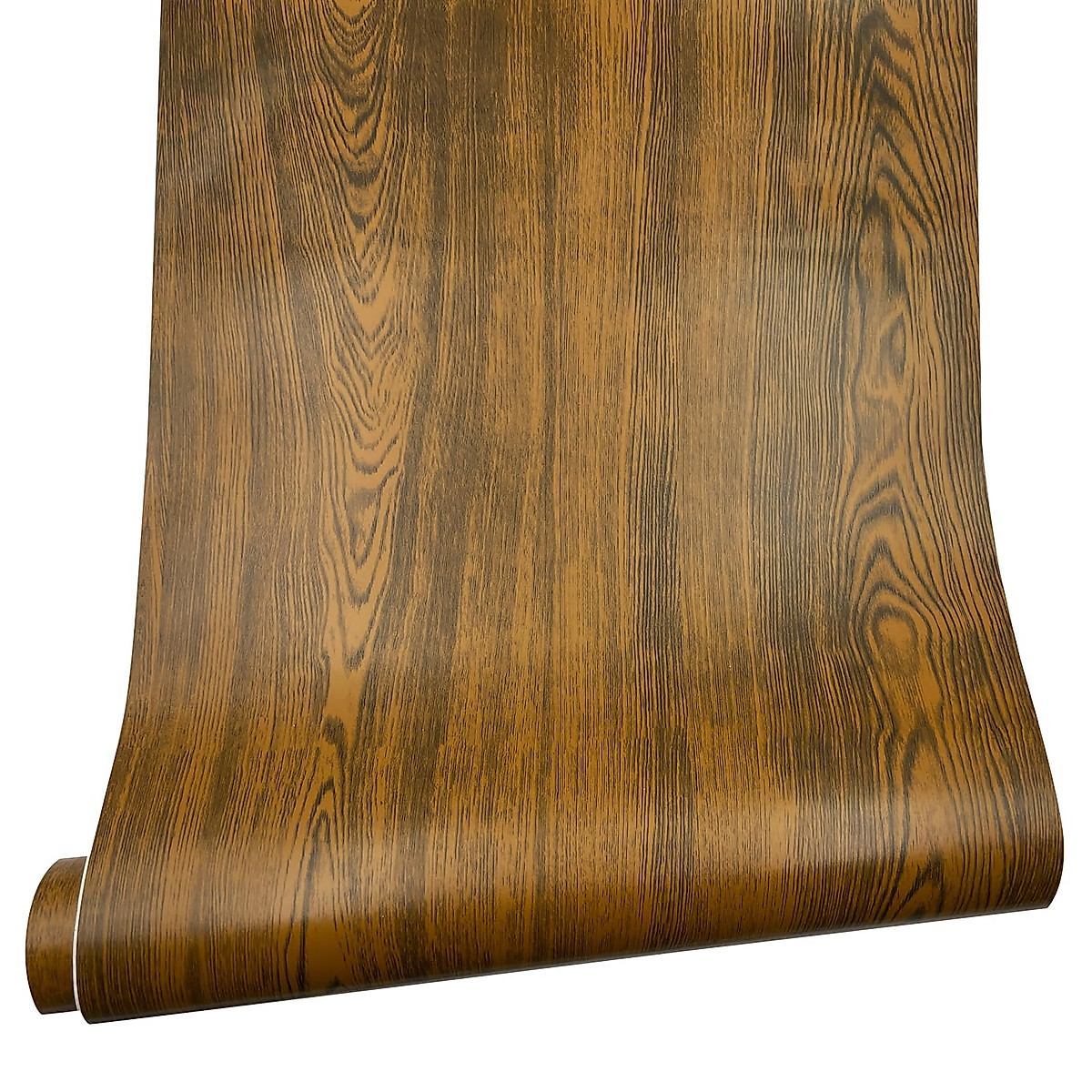 Yifely Dark Brown Walnut Wood Grain Countertop Decor Paper Self-Adhesive Shelf Liner Door Sticker 17.7 Inch by 9.8 Feet