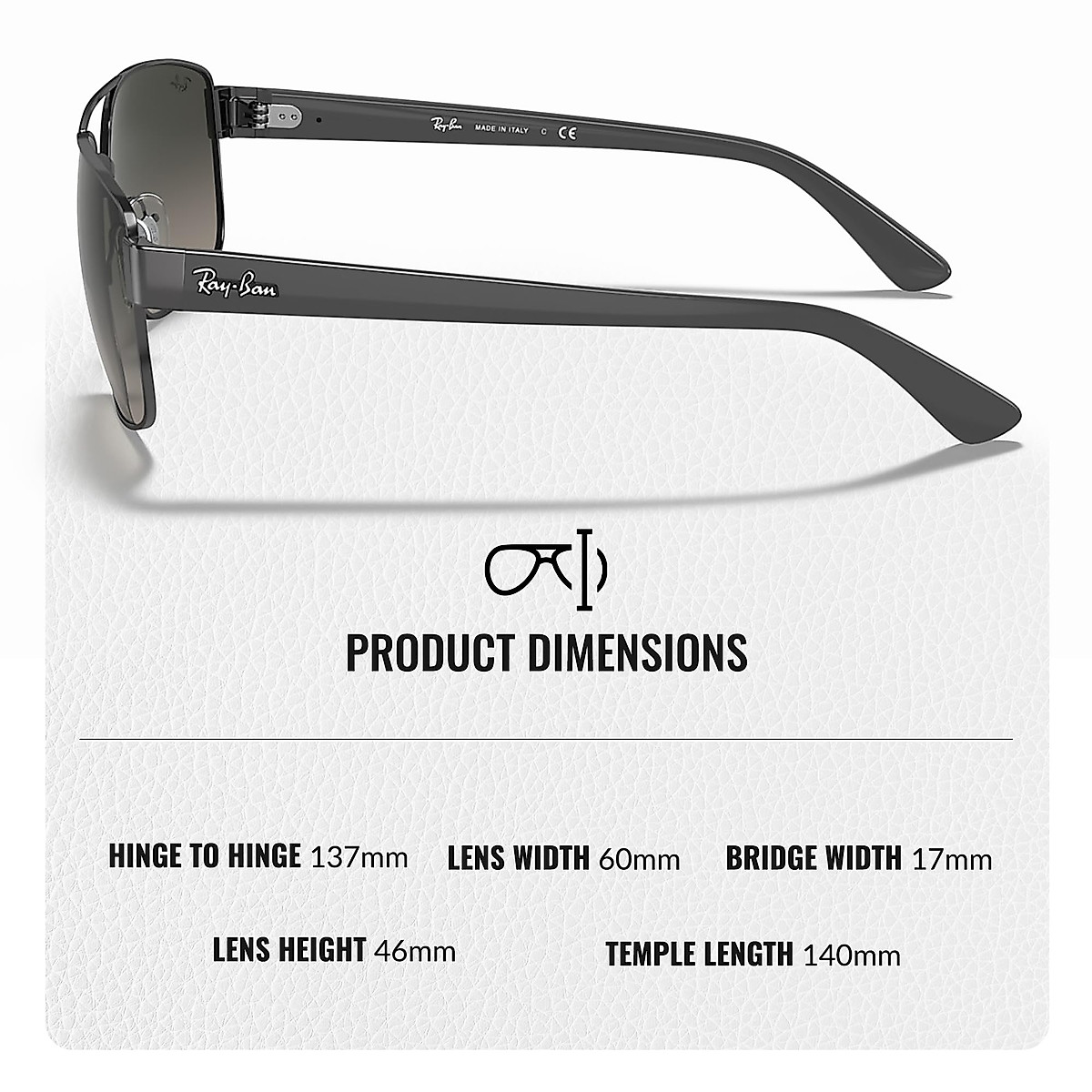 Ray-Ban RB3663 Square Shape Sunglasses With Eyewear Kit Bundle - Adjustable Nose Pads - Ideal Formal and Casual Wear Square Sunglasses