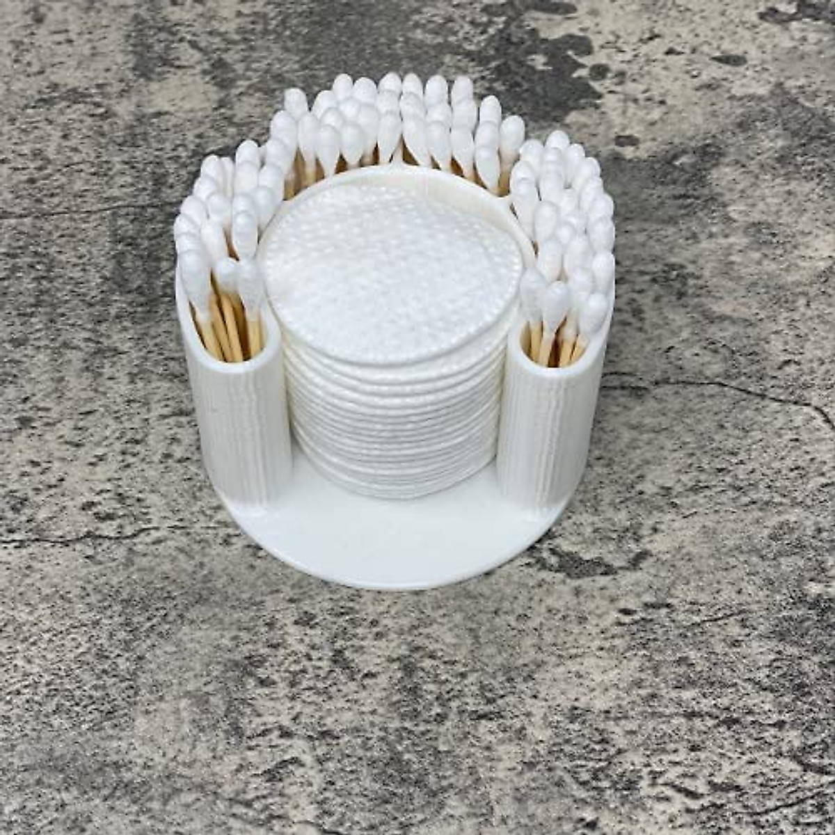 Cotton Swab Bathroom Organizer - Perfect for Qtips and Exfoliating or Cotton Pads - Convenient Access to Qtips, Cotton Swabs, and Exfoliating Pads in Your Bathroom - Clean White Finish