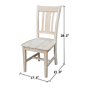 International Concepts Pair of Slat Back Chairs, Unfinished