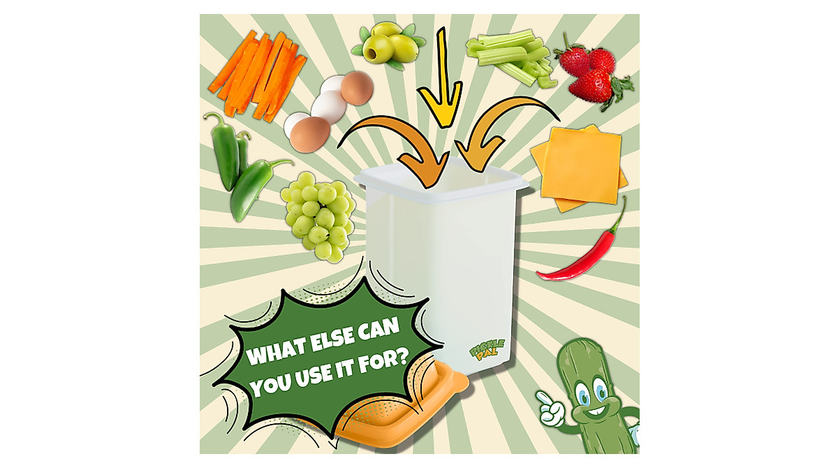 Pickle Pal 40 oz Pickle Container with Strainer & Tongs
