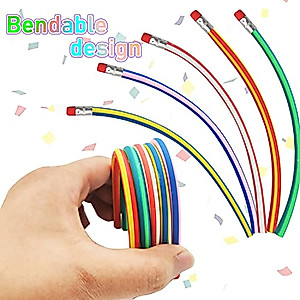 Xilanhhaa 40 Pack Flexible Bendable Pencils,7 Inch Colorful Magic Soft Pencil with Eraser,Bendy Pencil for Children,Kids,School Supplies,Party Favor,Gifts