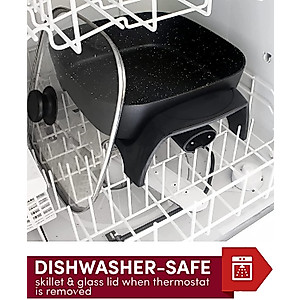 Nonstick Extra Deep Electric Skillet - with Glass Vented Lid, Serves 4 to 6 People (7.5Qt.)