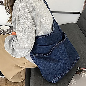KESYOO Denim Shoulder Bag Purse Womens Hobo Tote Canvas Bag Vintage Crossbody Bag