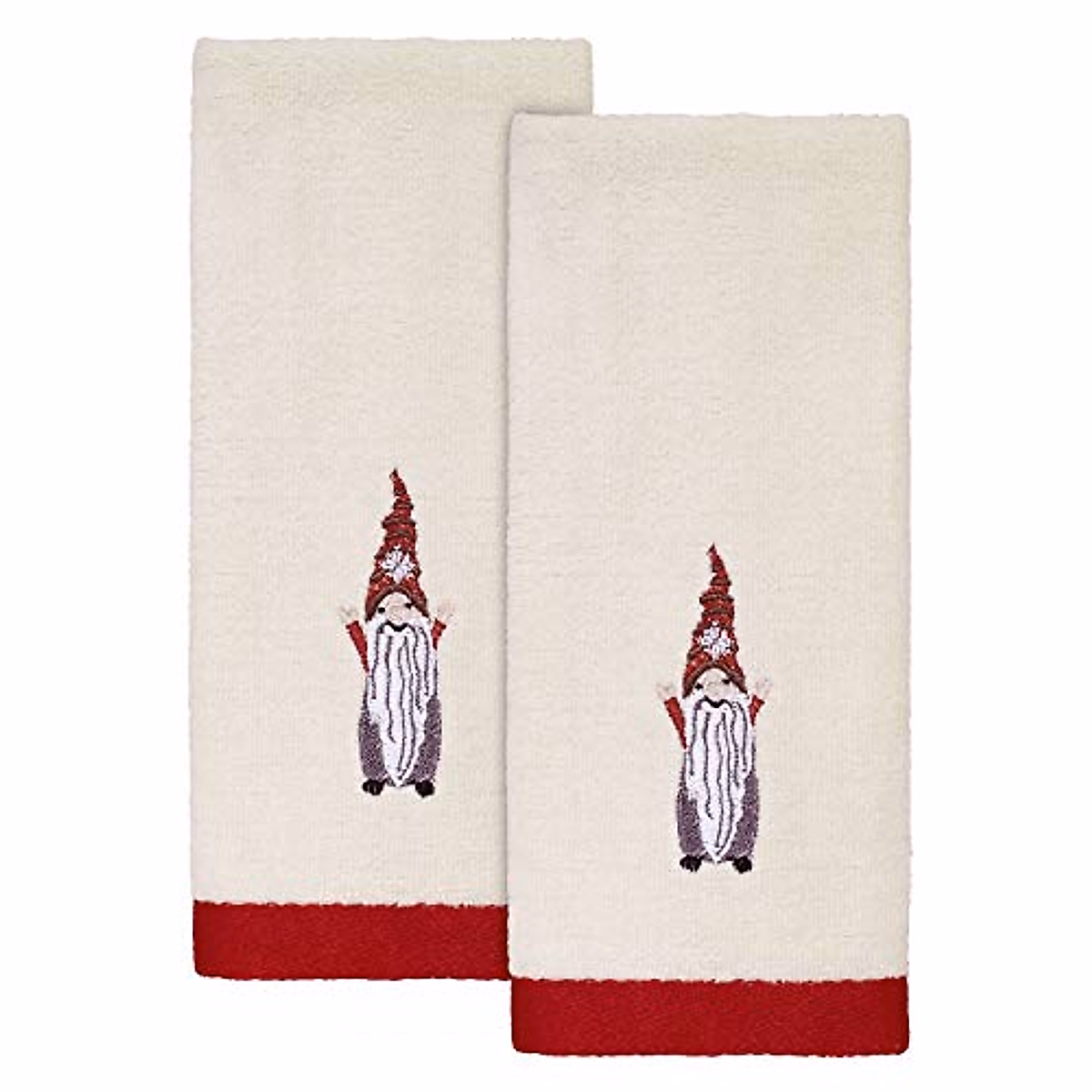 Avanti Linens Christmas Gnomes Collection 2 pc Fingertip Towel Set
