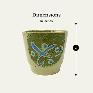 Ceramic Japanese Handleless Tea Cup, Small Authentic Beverage Cups with No Handle, Kitchen Dinner Party Supplies, 3 Inches