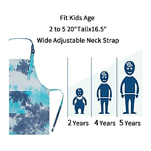 Lyzhiico 2Pcs Kids Apron Girls Chef Cooking Painting Cotton Apron For Boys Kitchen Baking Art Crafting Gardening With Pockets Bulk