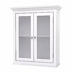 Elegant Home Fashions Madison Removable Wooden Wall Cabinet with 2 Doors, White