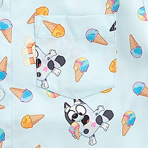 Bluey Bingo Toddler Boys Hawaiian Button Down Dress Shirt 4T