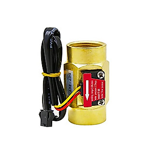 MANGAO 3/4" Water Flow Sensor Brass Internal Thread 1.75MPa Sensor Turbine Flowmeter DC5~18V
