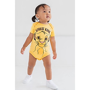 Disney Lion King Infant Baby Boys 5 Pack Short Sleeve Bodysuits Lion King 18 Months