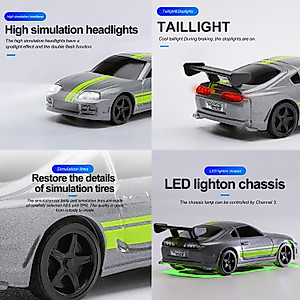 havcybin 1:76 Turbo Racing Scale RC Sport Car, Table Racing Remote Control Mini Model Car Full Proportional RTR Kit Toys (C73grey)