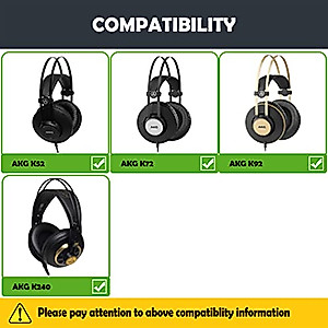 HTINDUSTRY Supreme Comfort Replacement Ear Pads Cushion,Headphone Earpads Compatible with AKG K52 K72 K92 K240 Headphone Headset