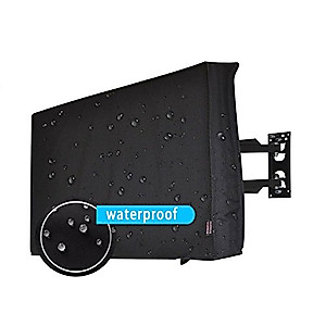 BroilPro Accessories Outdoor TV Cover, Waterproof Universal Protector for 40"-43'' LCD, LED, Compatible with Standard Mounts and Stands, Built in Remote Controller Storage Pocket, Black